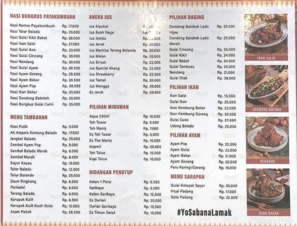Lokasi, Menu, Harga Padang Payakumbuah Surabaya Arief M